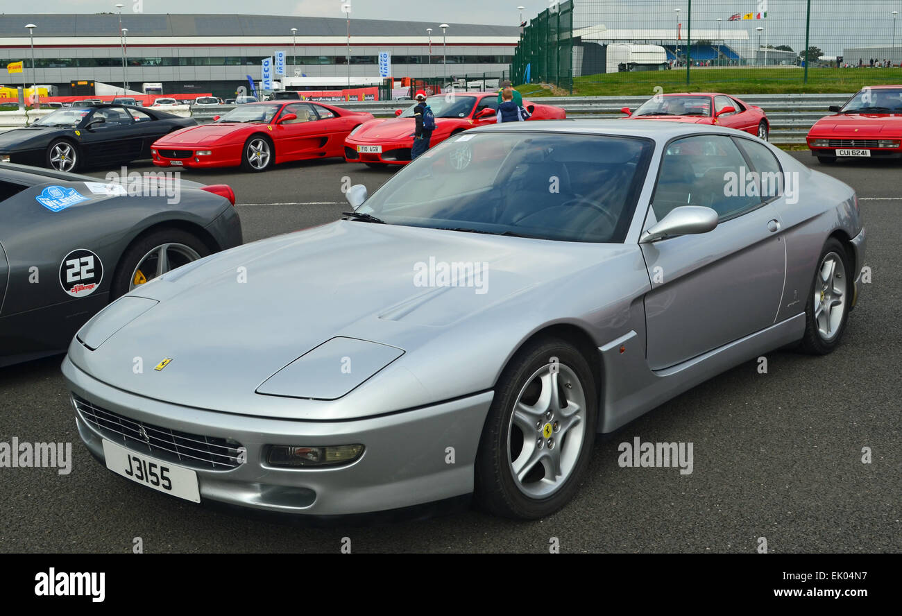 Silver Ferrari 456 GTA Stock Photo - Alamy