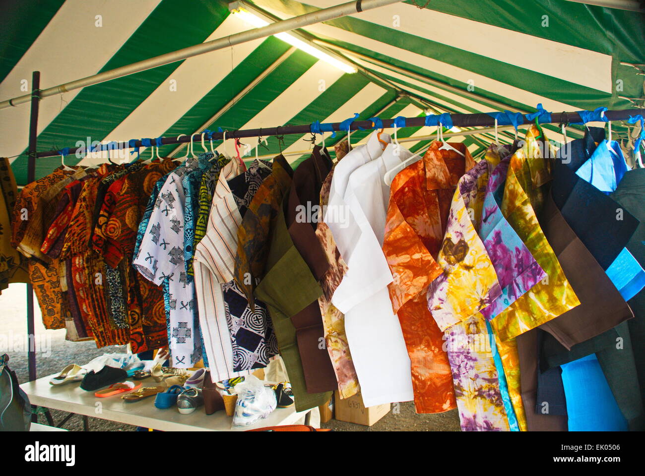 Colorful local mens fashions on island of St. Croix, US Virgin Islands ...