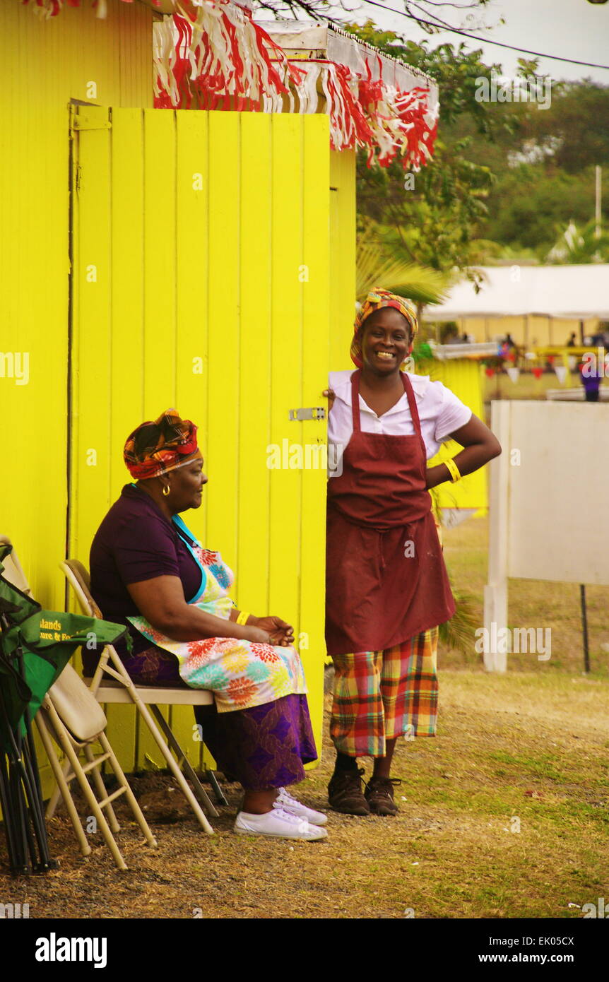 Two Caribbean Crucian women in traditional clothing Stock Photo - Alamy