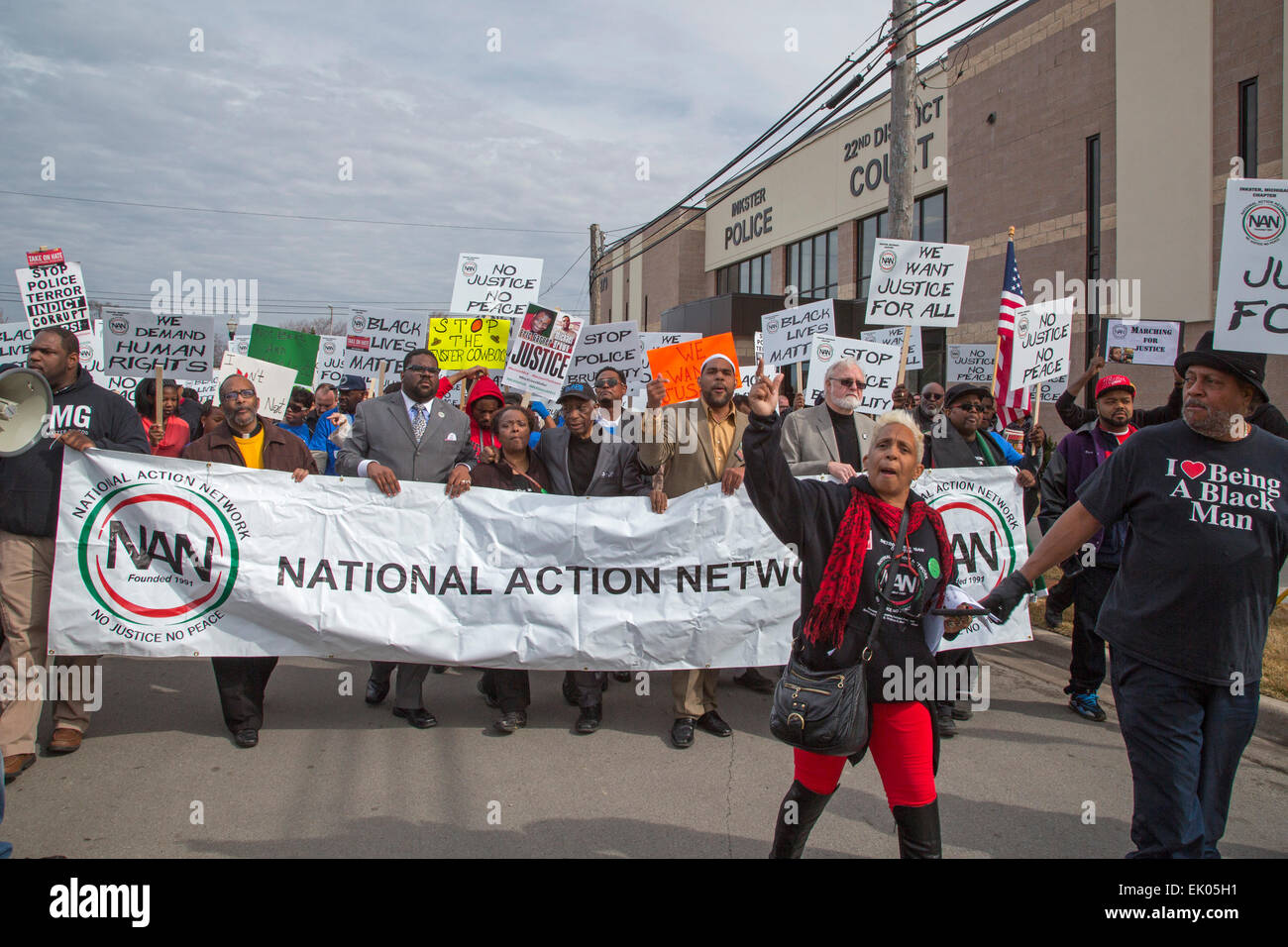 Inkster, Michigan USA. 3 April 2015. Hundreds marched to protest the ...