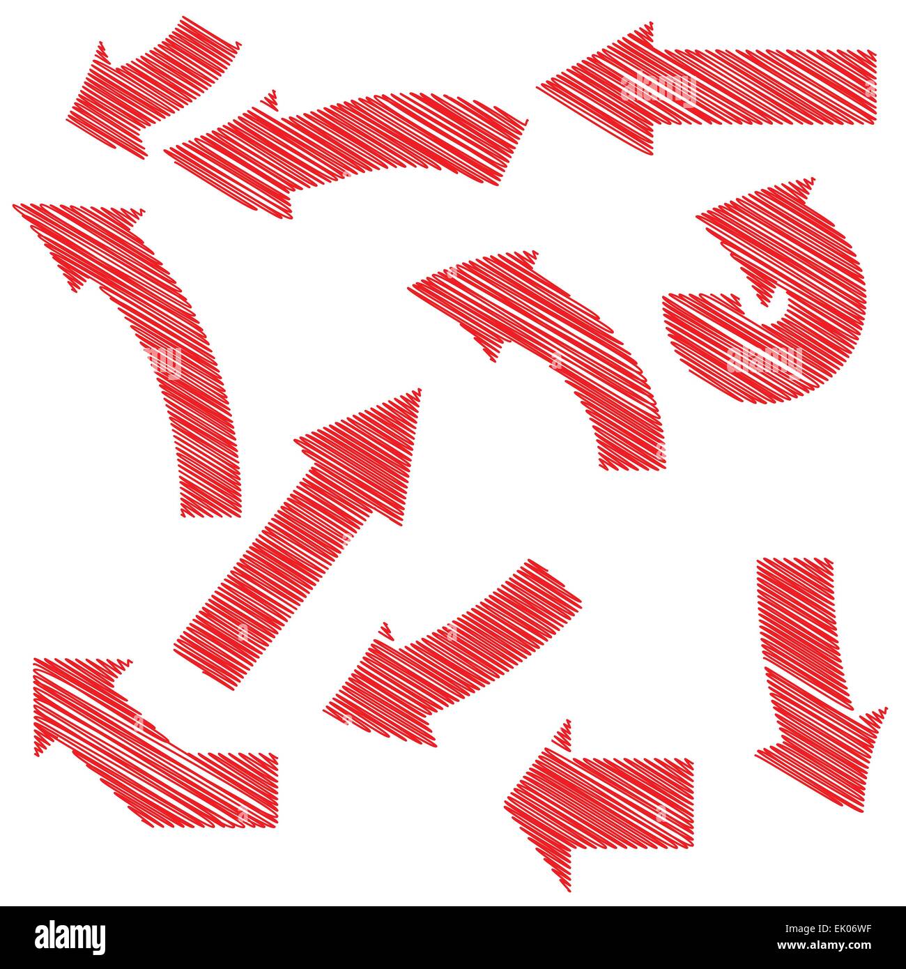 painted red arrows set Stock Photo - Alamy