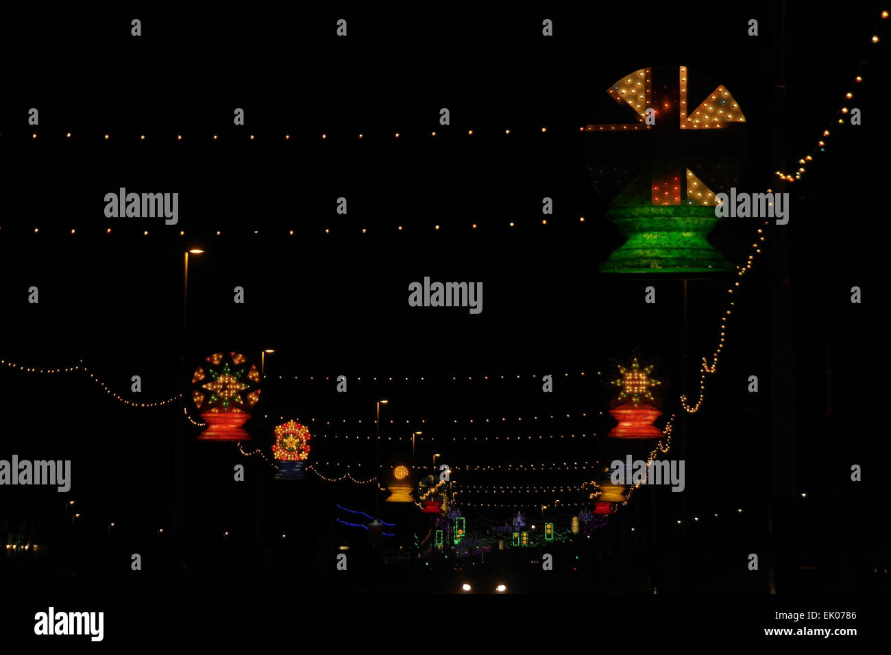 Night view, looking south, flashing Orbs, with partially illuminated ...