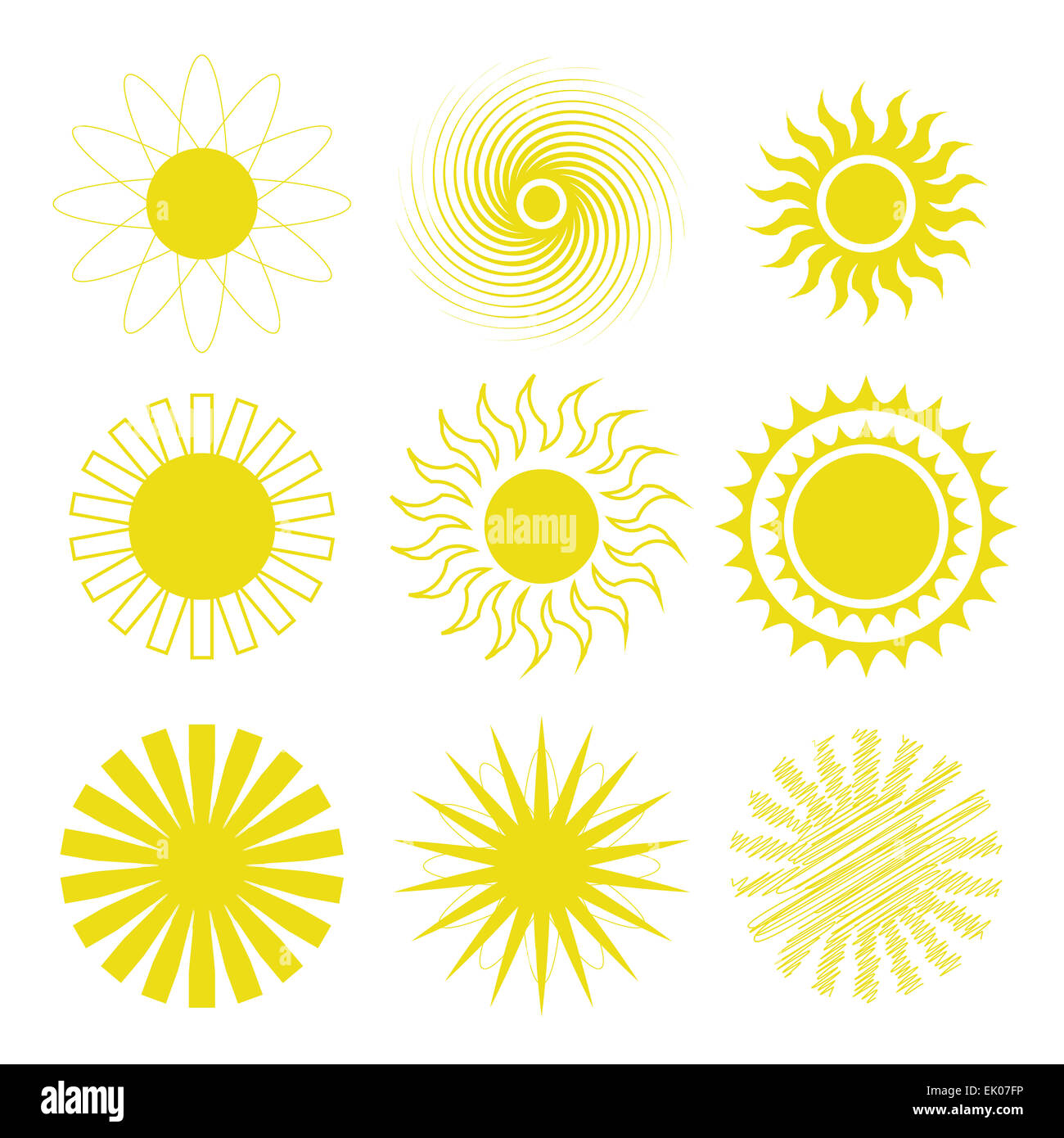 sun icons set Stock Photo - Alamy