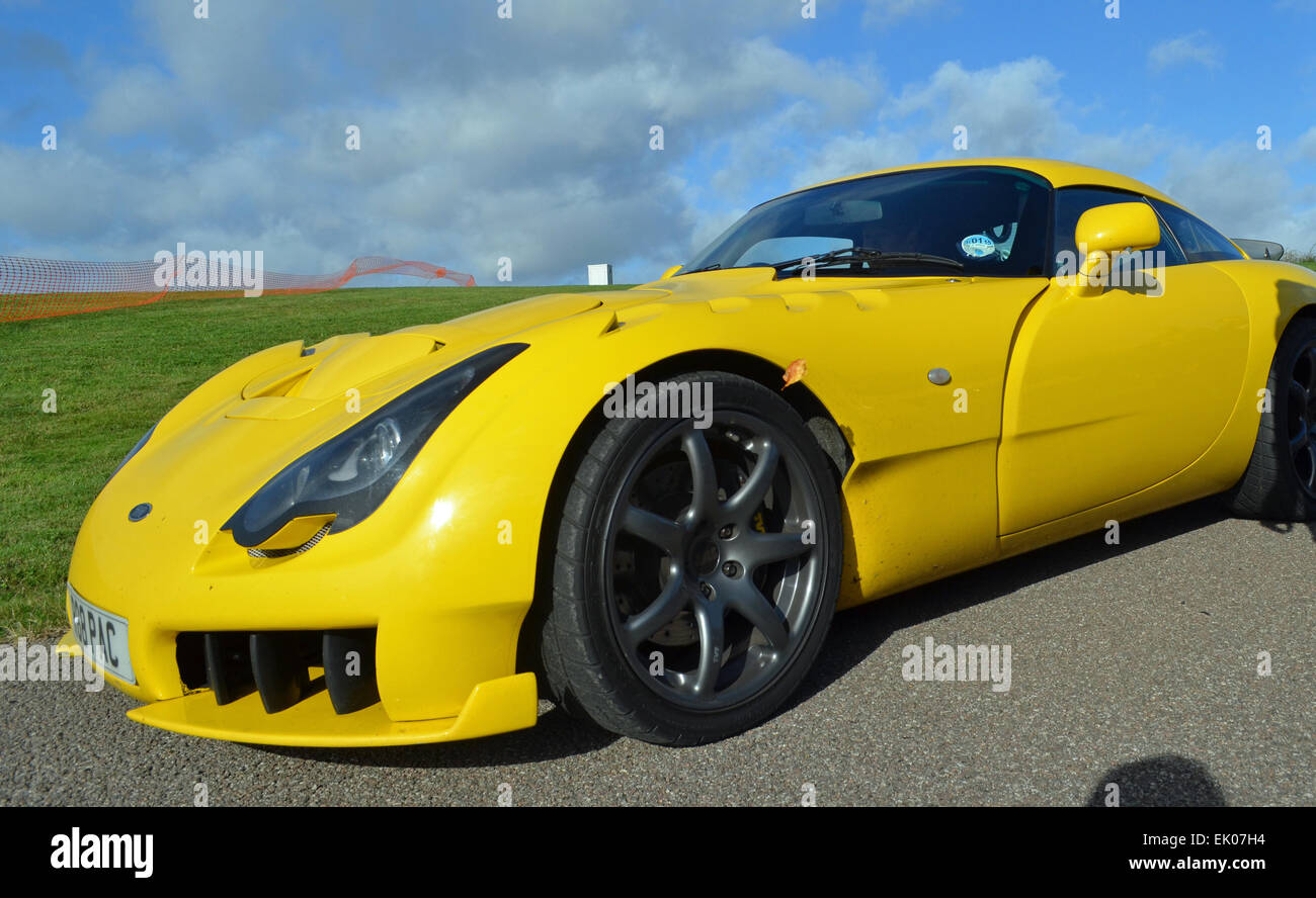 Yellow TVR Sagaris Stock Photo - Alamy