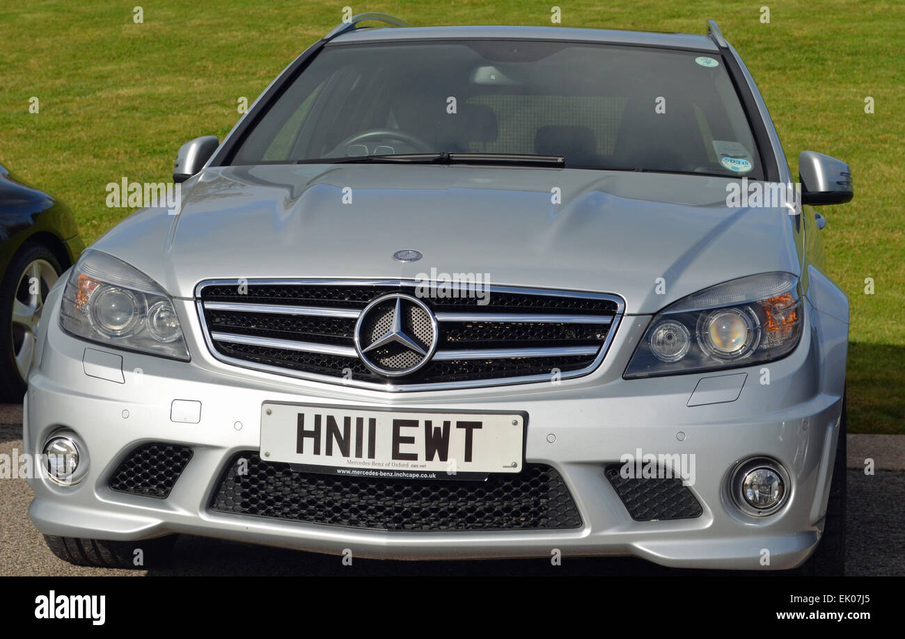 Silver Mercedes C Class Estate Stock Photo - Alamy