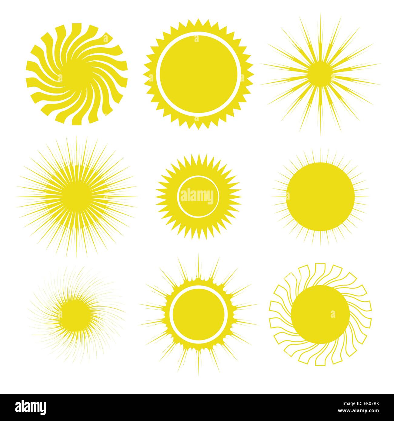 sun icons set Stock Photo - Alamy