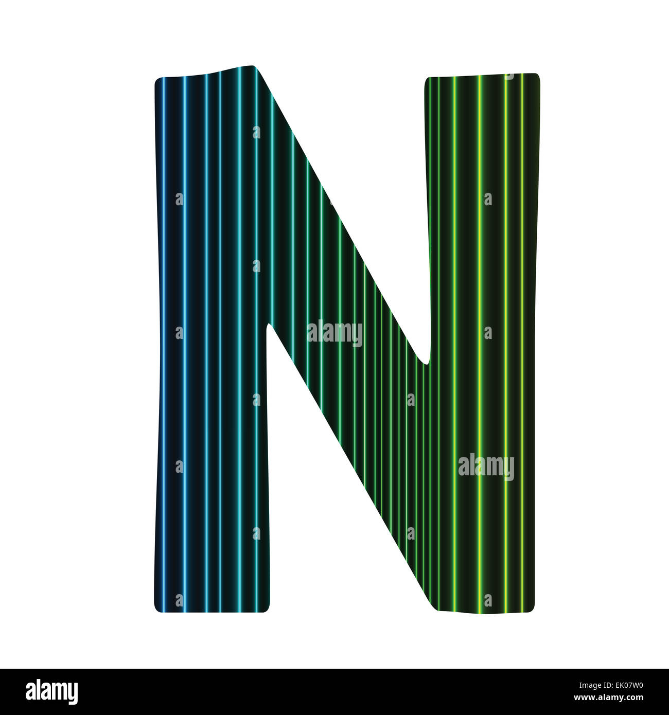 Neon Green Letter N