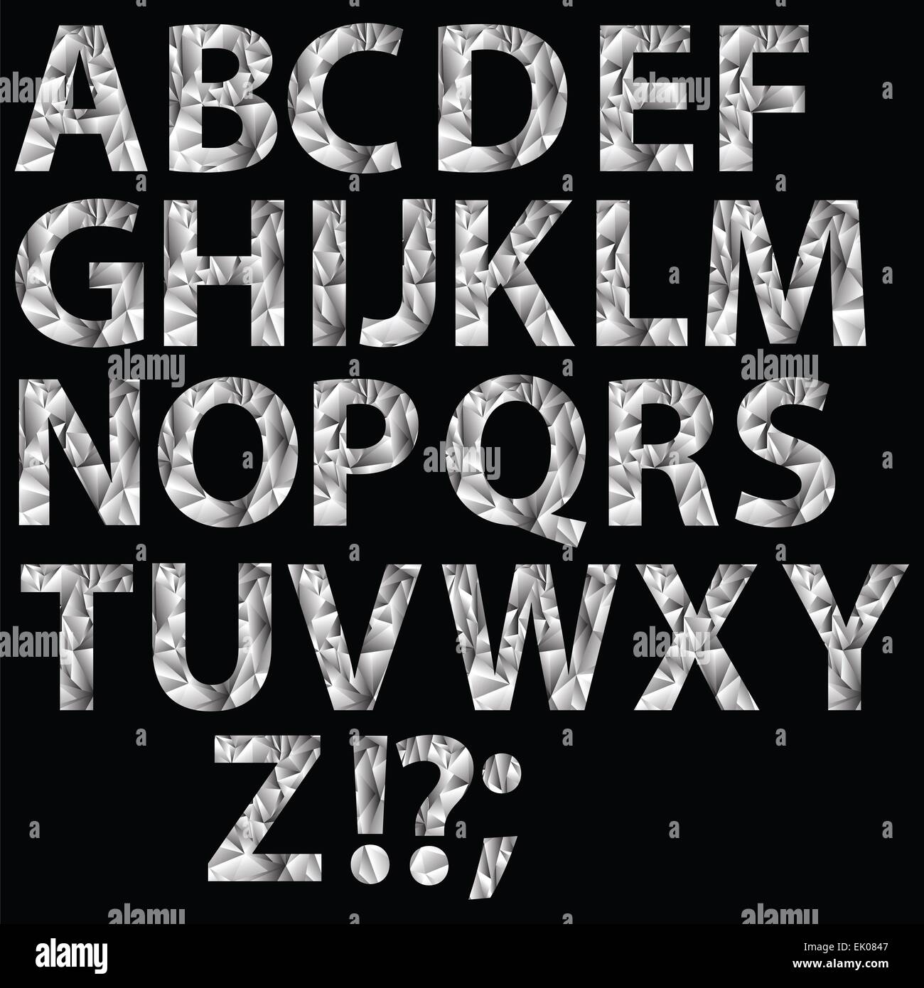 Polygonal font abc alphabet hi-res stock photography and images - Alamy