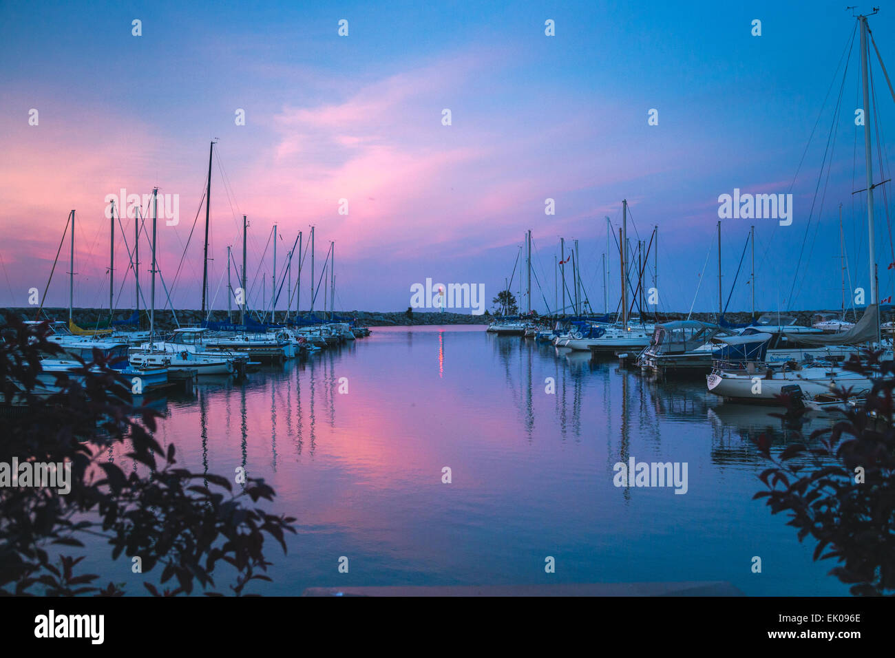 Sunset at Meaford harbour, Ontario, Canada Stock Photo - Alamy