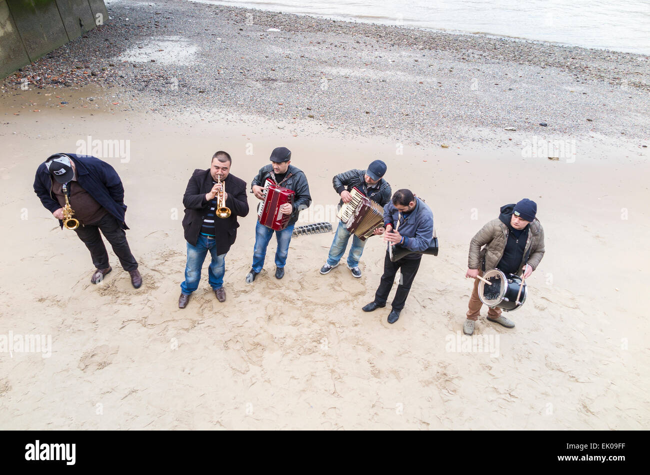 Band buskers performing on river hi-res stock photography and images ...