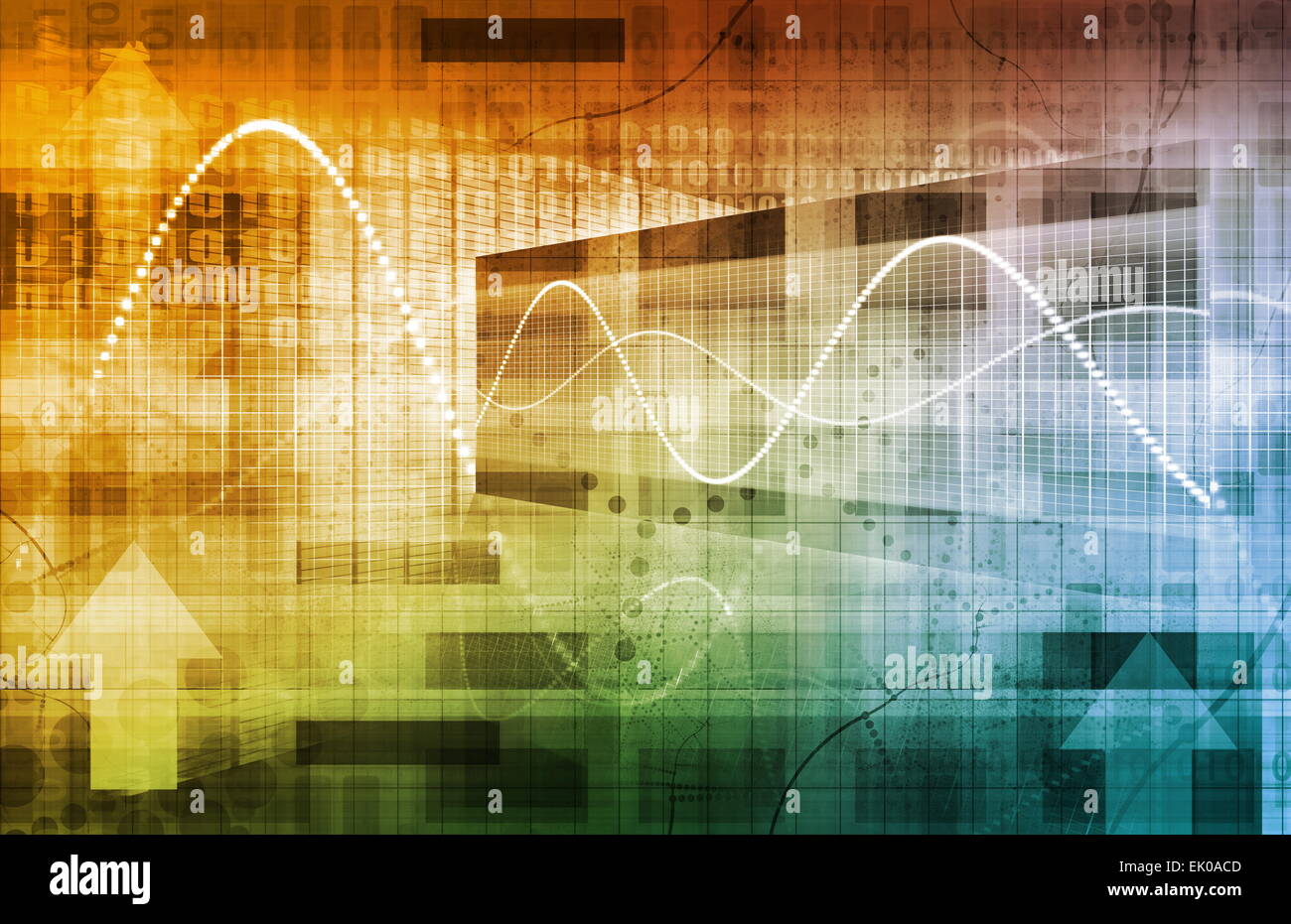 Global Business Network with Growth and Arrows Art Stock Photo - Alamy