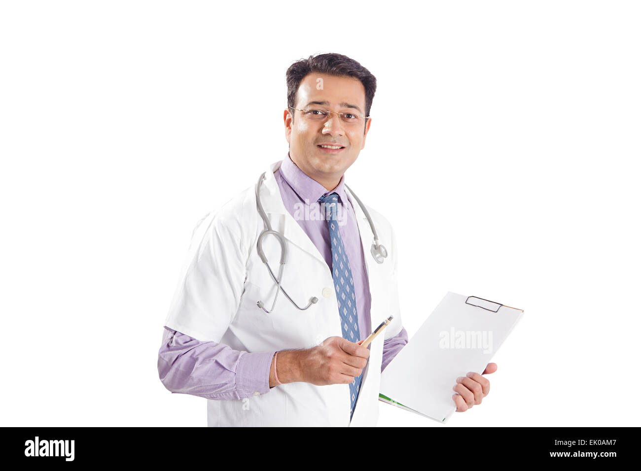 1 indian Medical Doctor Report Checking Stock Photo - Alamy