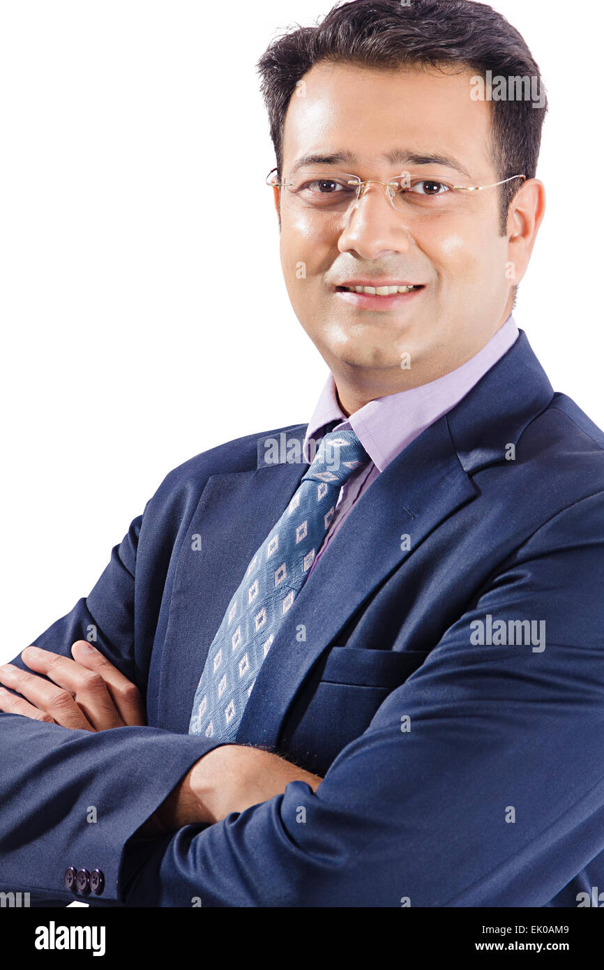 Indian businessman standing arm hi-res stock photography and images - Alamy