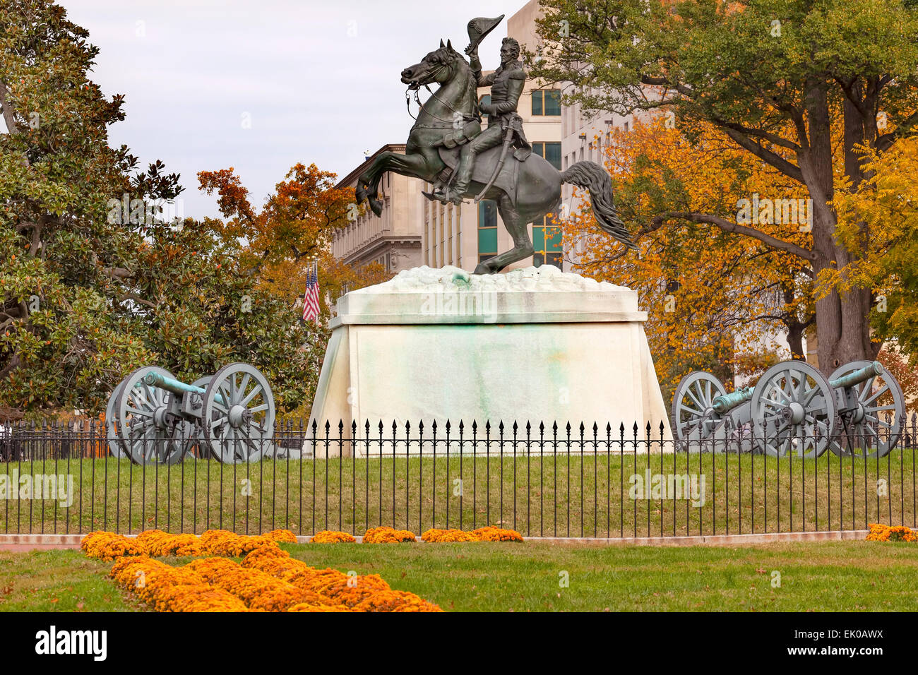 Andrew Jackson Statue Canons President's Park Lafayette Square Autumn ...