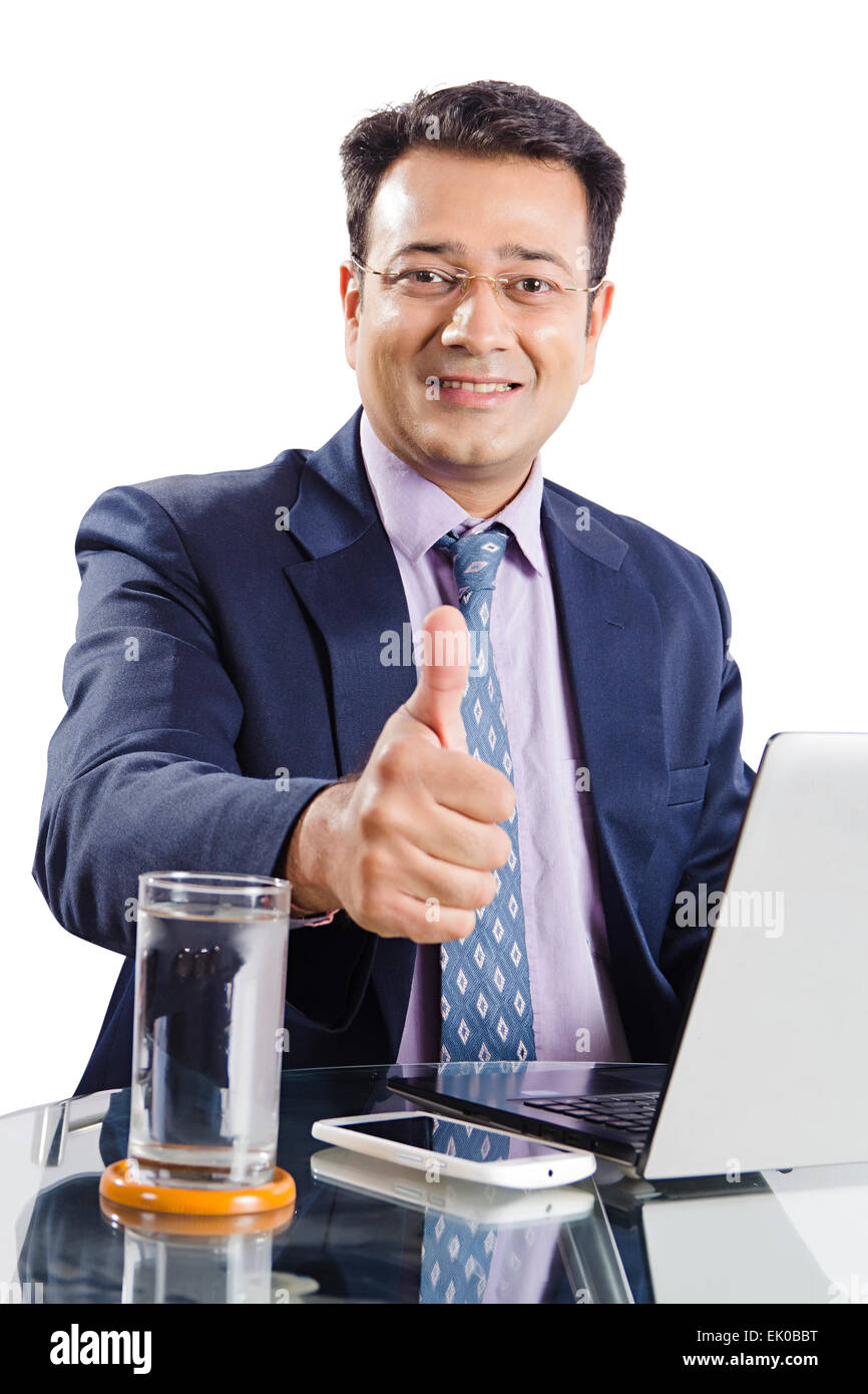 1 indian Businessman laptop working Stock Photo - Alamy