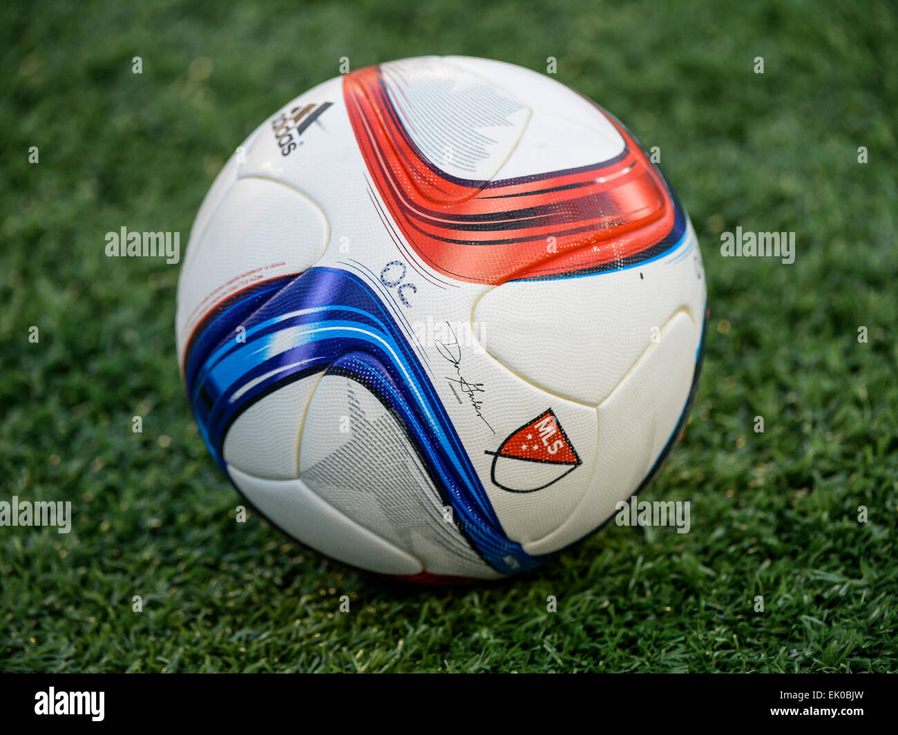 Orlando, FL, USA. 3rd Apr, 2015. Adidas official ball of MLS during ...
