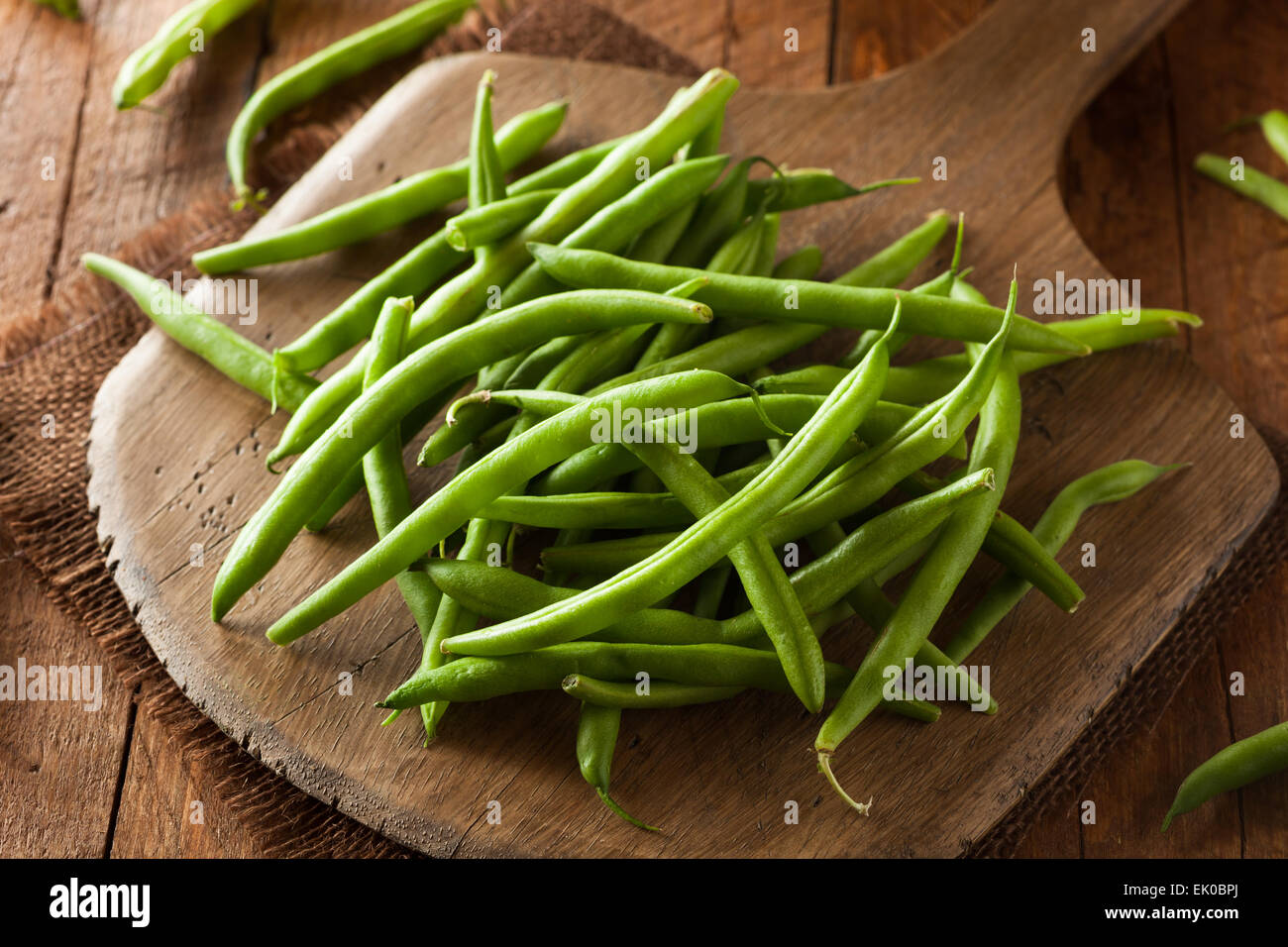 Raw Organic Green Beans Ready to Eat Stock Photo - Alamy