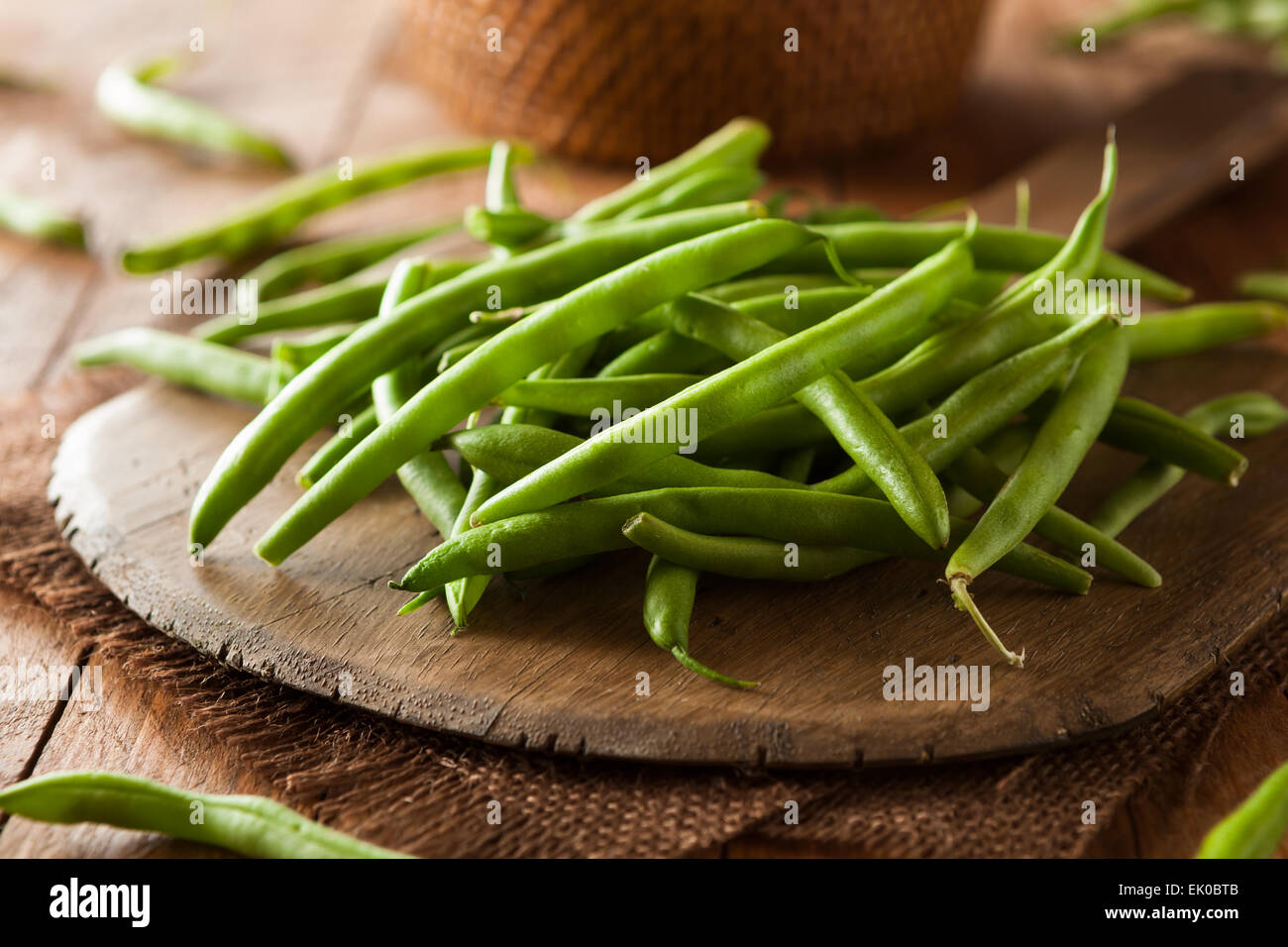 Raw Organic Green Beans Ready to Eat Stock Photo - Alamy