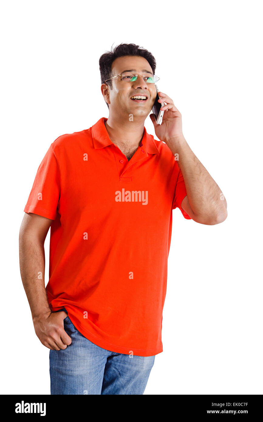 1 indian man talking Cell Phone Stock Photo - Alamy