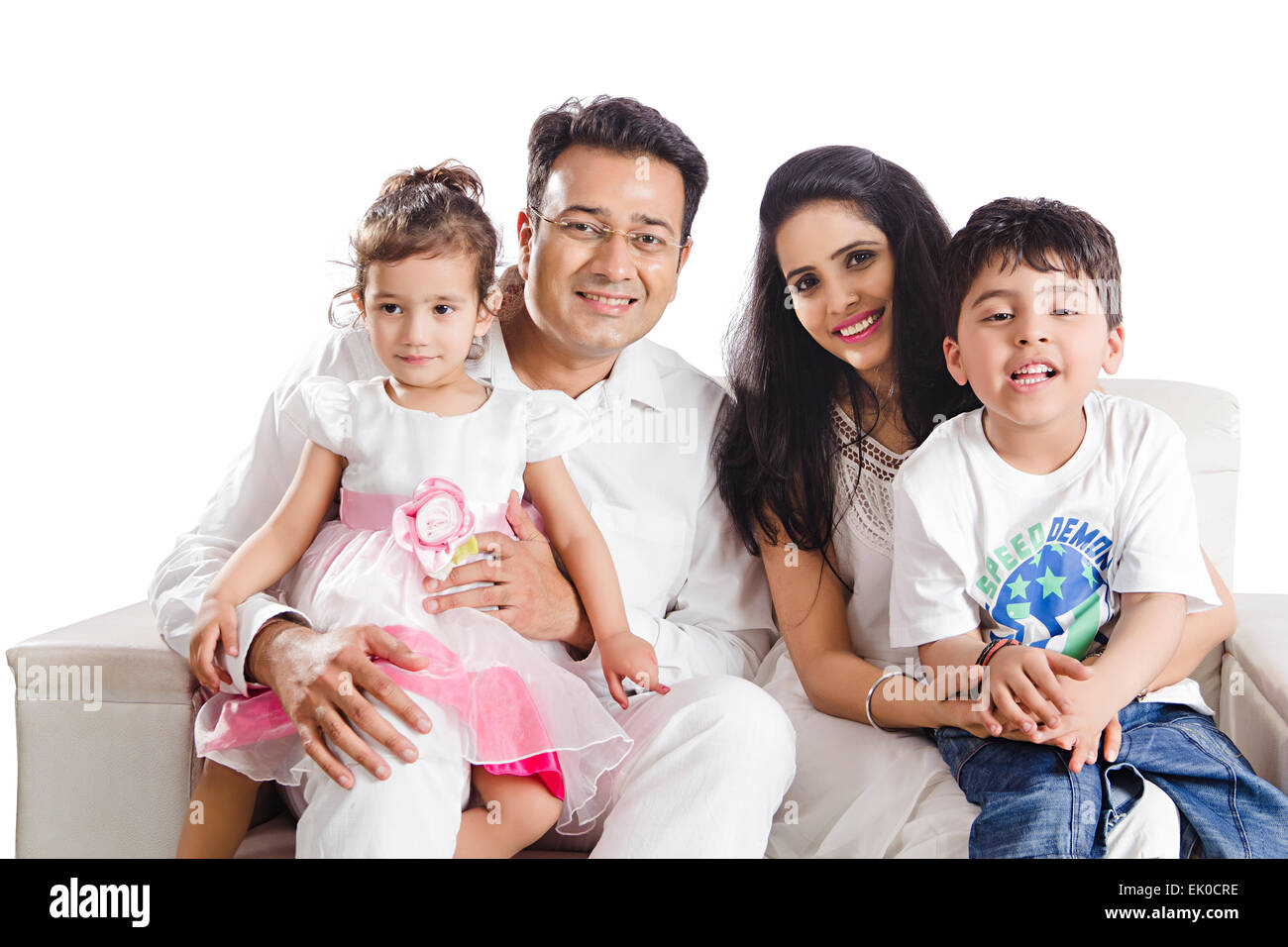 indian Parents and kids sitting home Stock Photo - Alamy