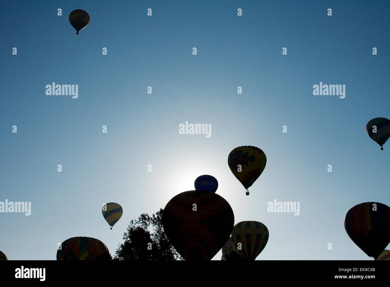 Hot Air Balloons rising into the sky Stock Photo - Alamy