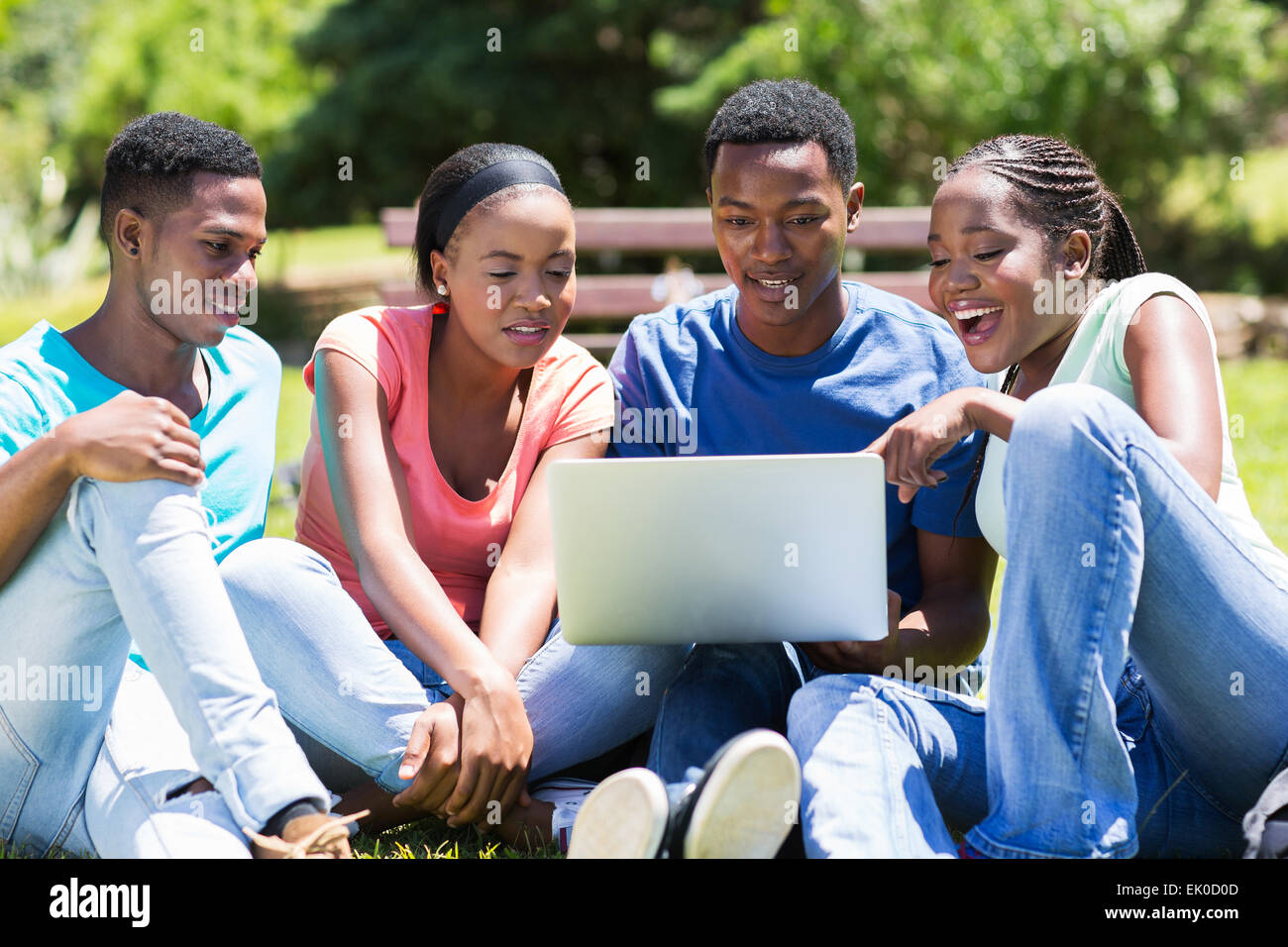 modern African college students using laptop computer Stock Photo - Alamy
