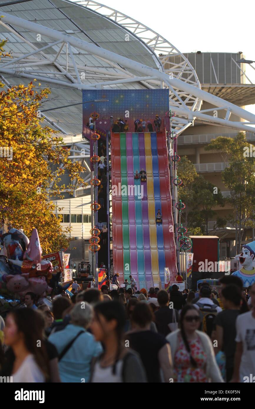 The super slide at the Sydney Royal Easter Show. Credit: Richard Milnes ...