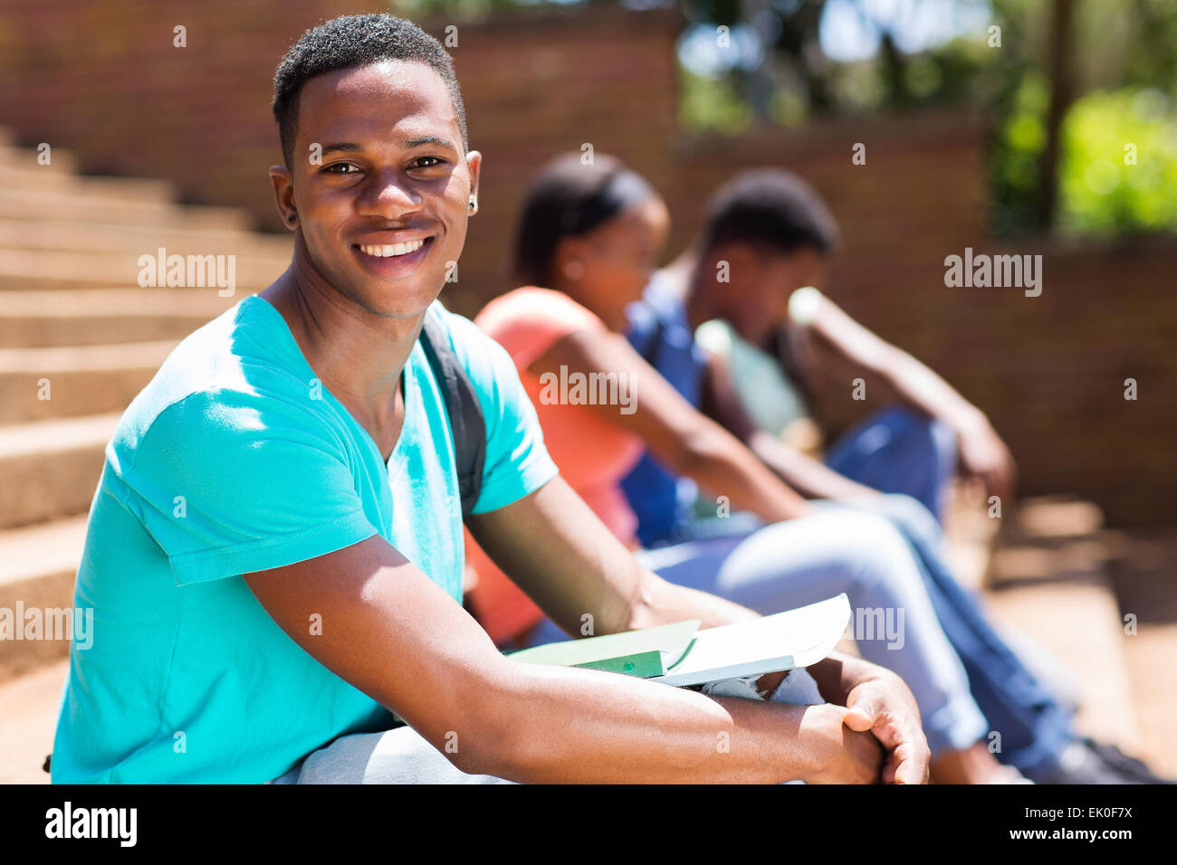 happy young male African college student on campus Stock Photo - Alamy