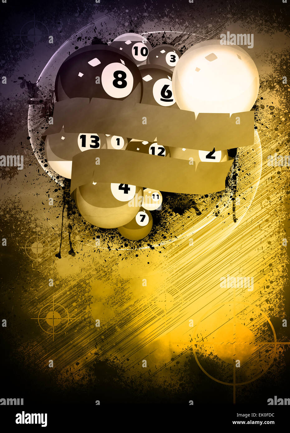 Abstract billiard invitation advert background with empty space Stock ...