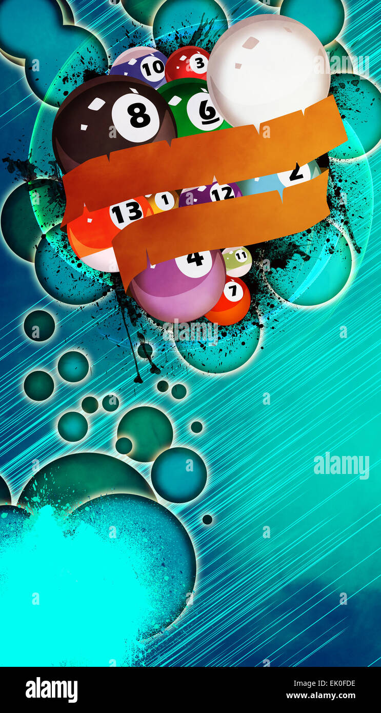 Abstract billiard invitation advert background with empty space Stock ...