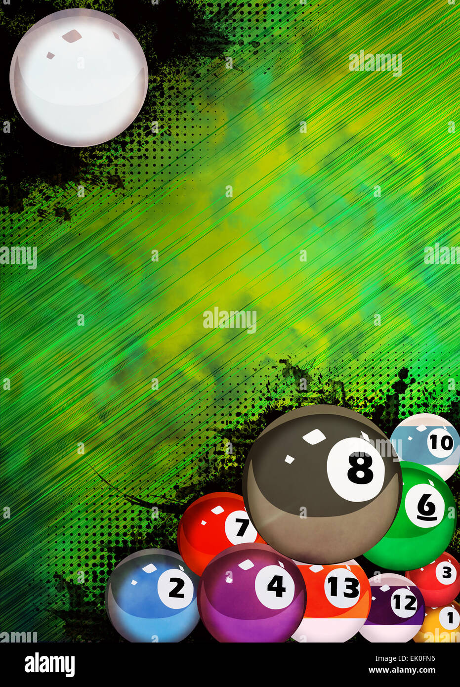 Abstract billiard invitation advert background with empty space Stock ...