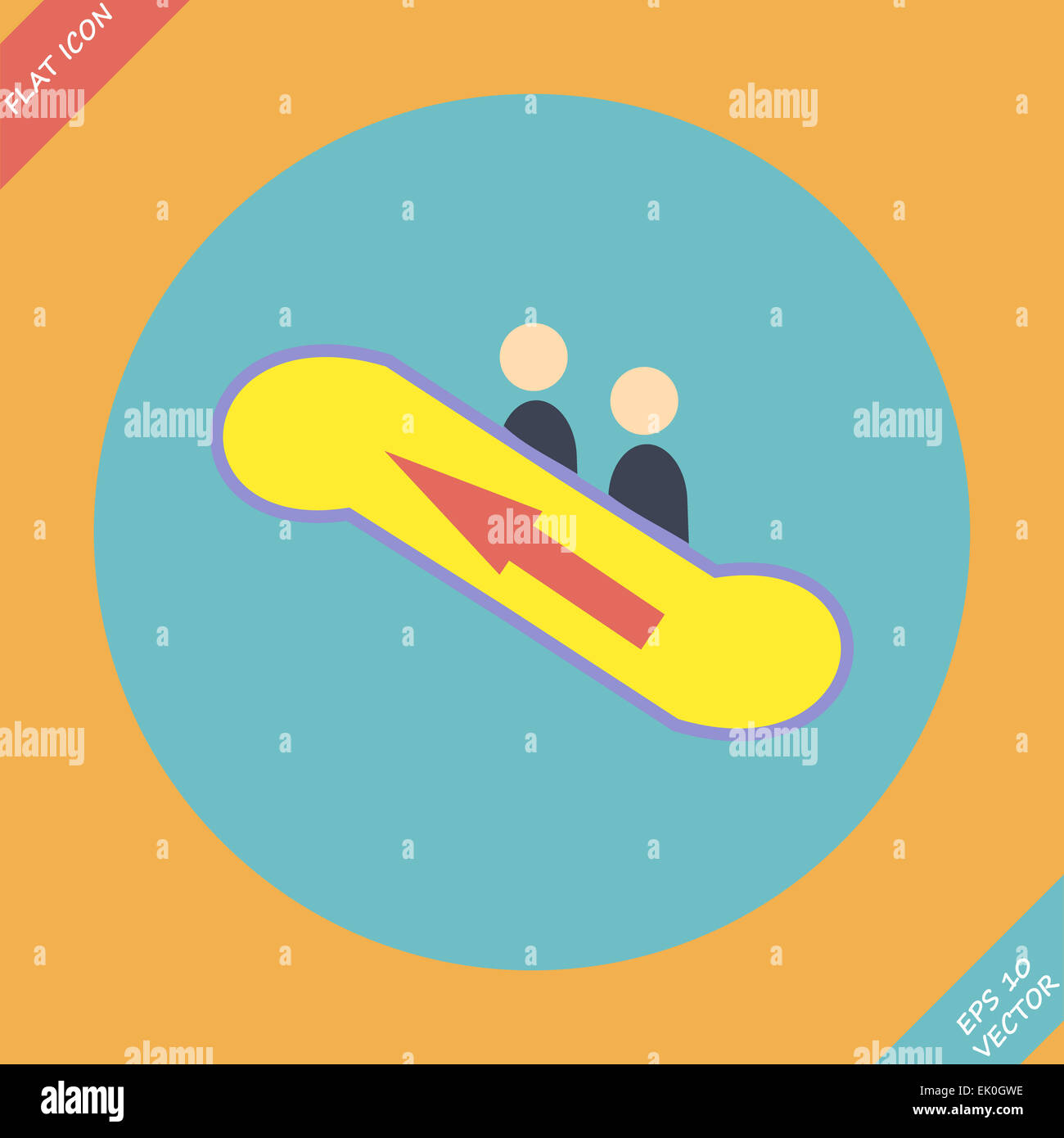 sign showing two people riding on an escalator Stock Photo - Alamy