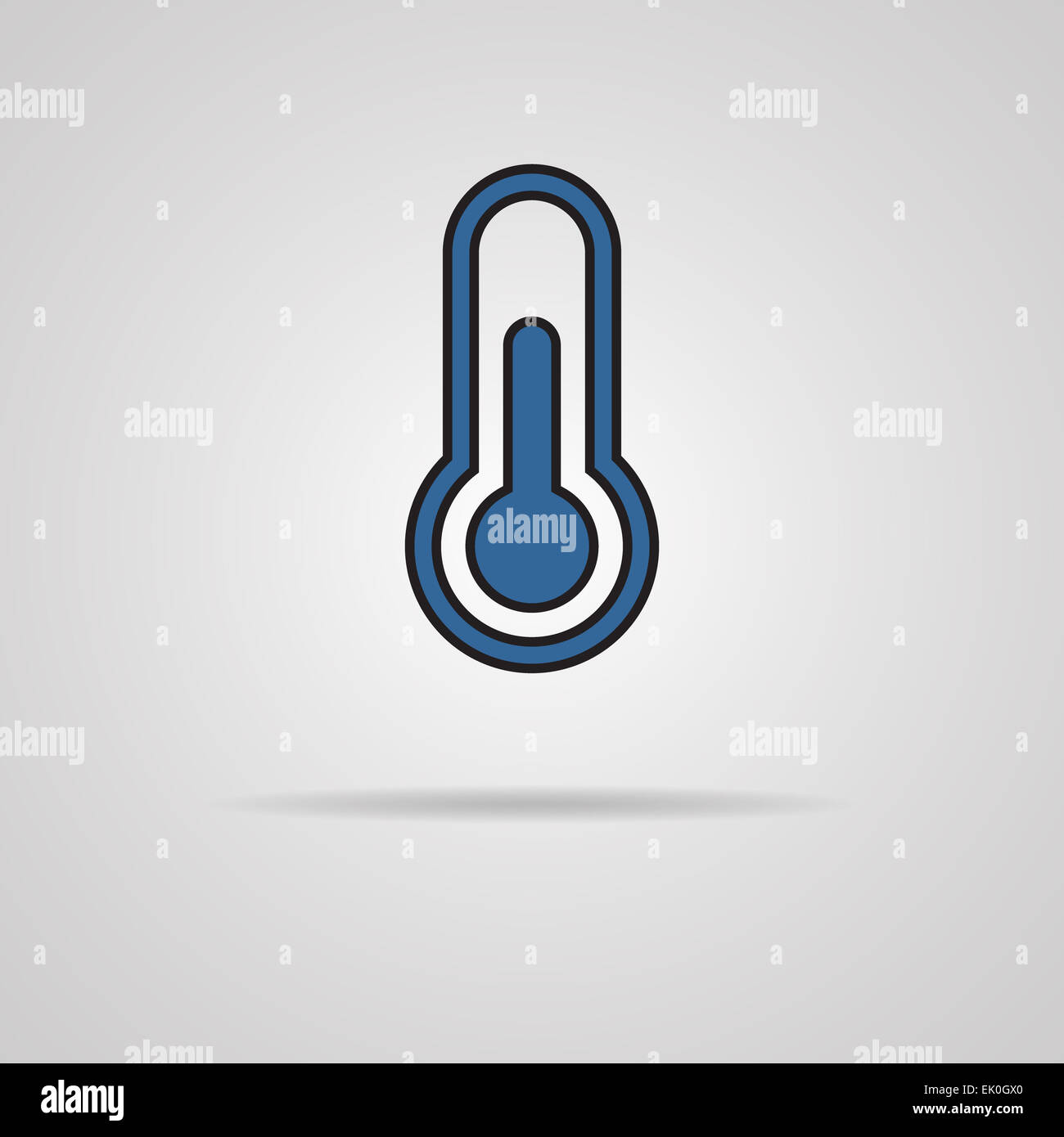 Thermometer icon with shadow. Vector illustration Stock Photo - Alamy