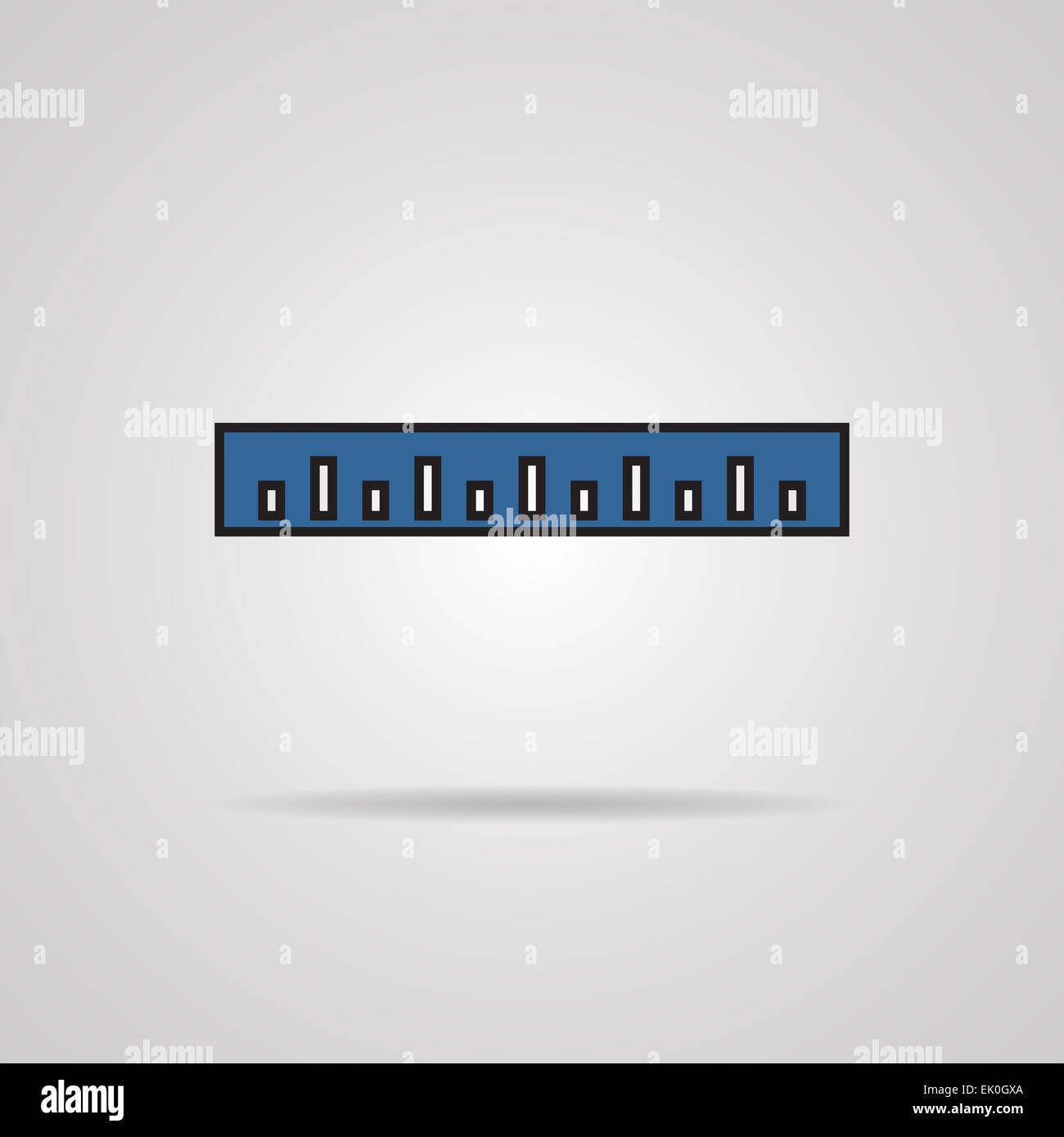 Ruler Icon with shadow. Vector illustration Stock Photo - Alamy