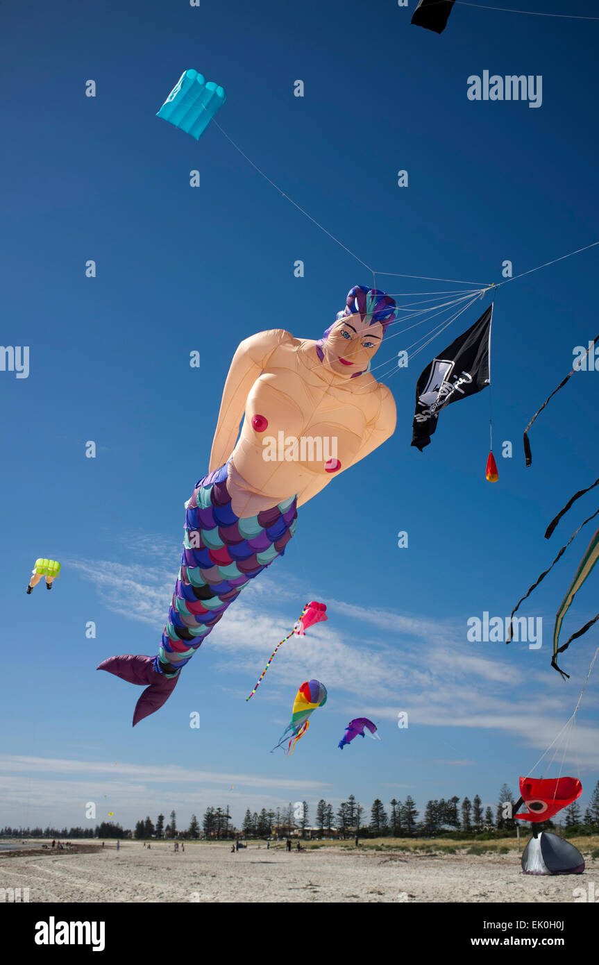 Adelaide Australia. 4th April 2015. A mermaid sails at the 18th annual ...