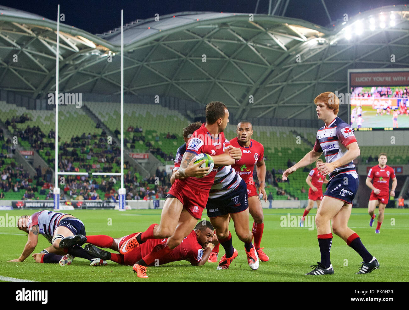 Melbourne, Victoria, Australia. 3rd Apr, 2015. QUADE COOPER of the Reds ...