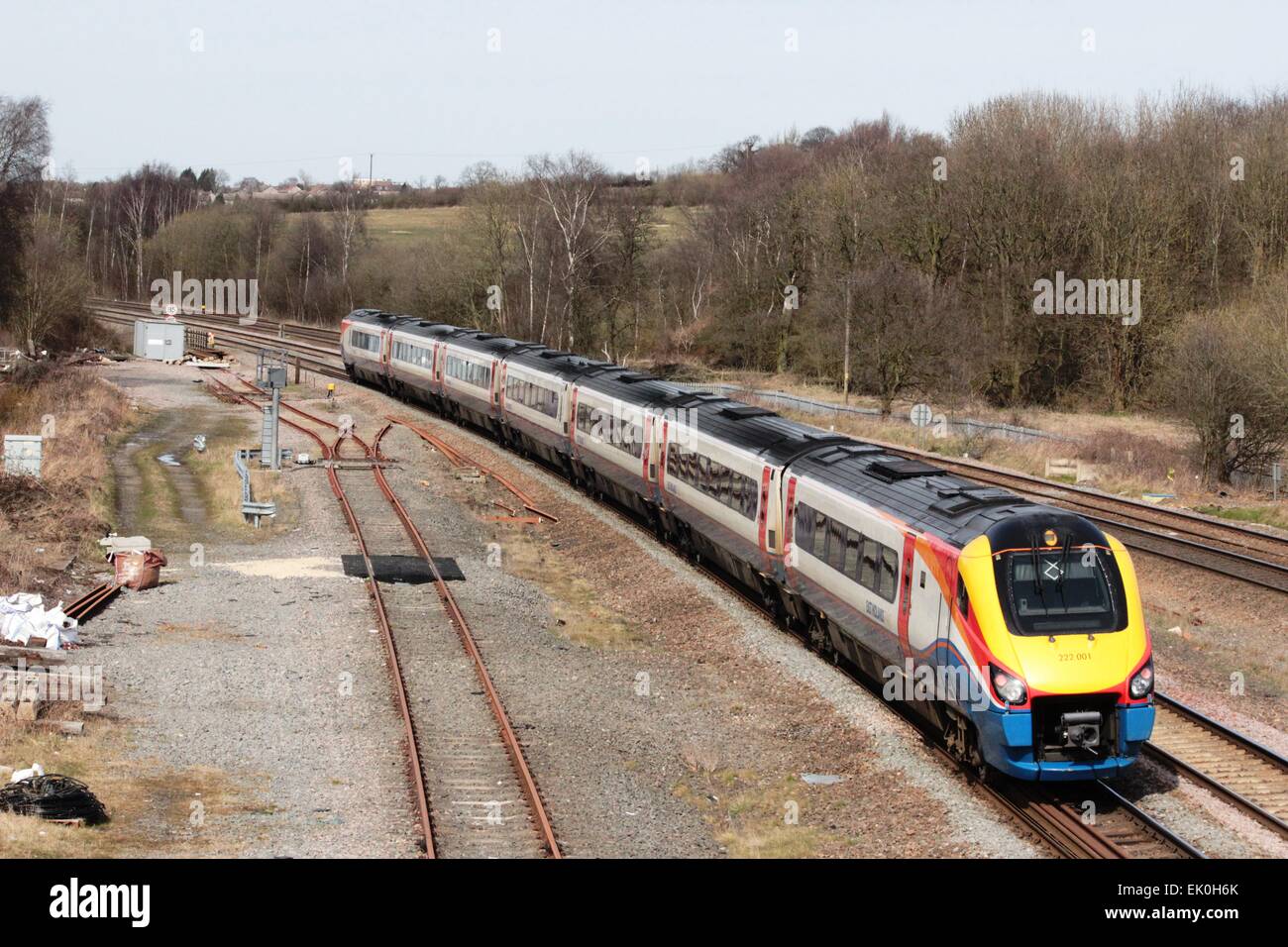 Class 222 Meridian diesel-electric high speed multiple unit passing ...