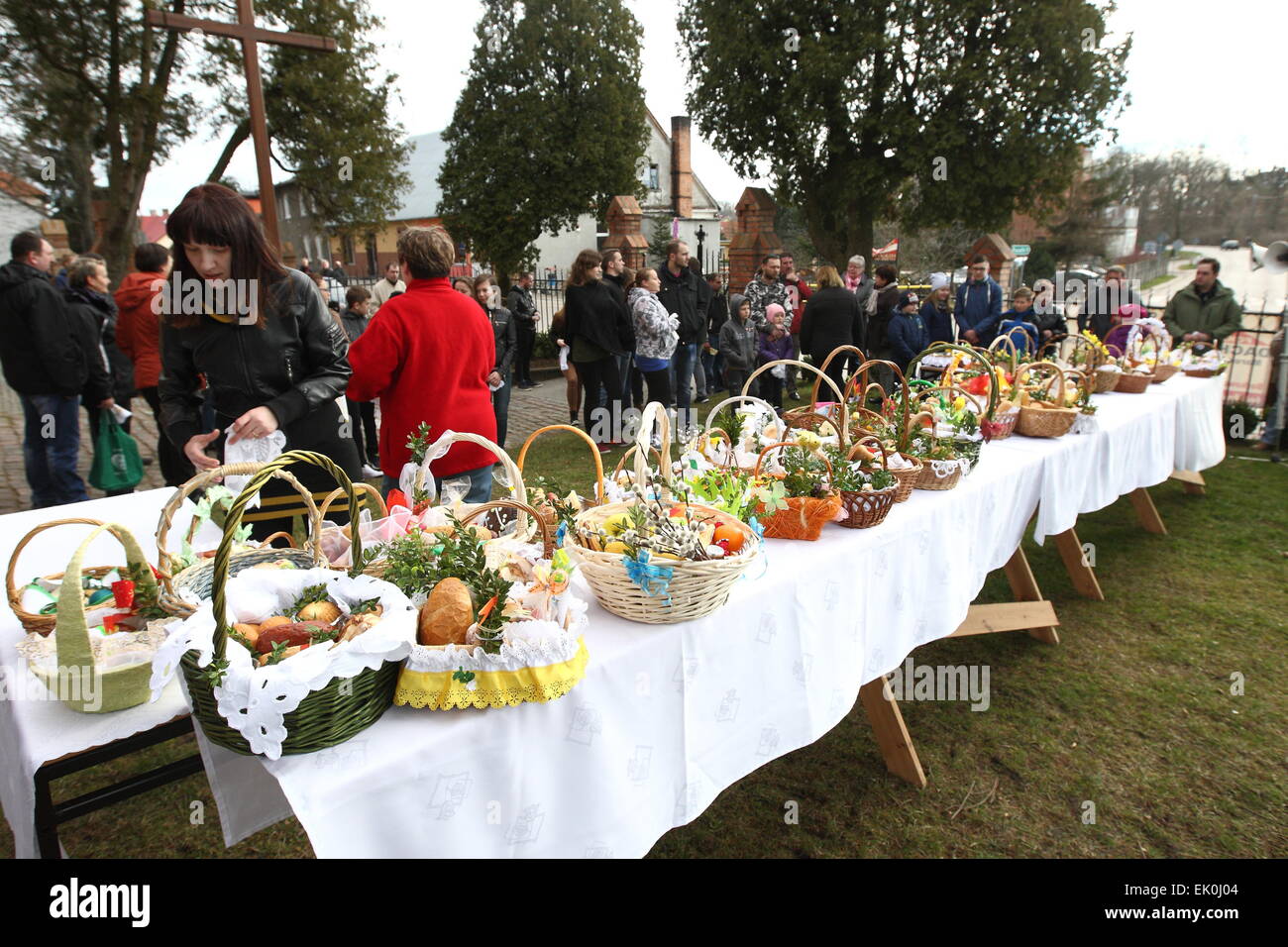 Sobowidz, Poland 4th, April 2015 Swieconka - the tradition of food ...