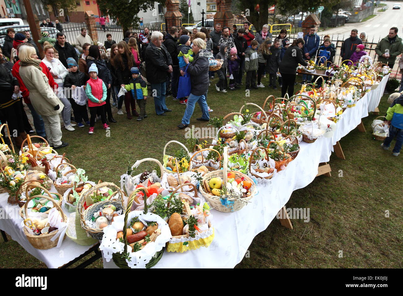 Sobowidz, Poland 4th, April 2015 Swieconka - the tradition of food ...