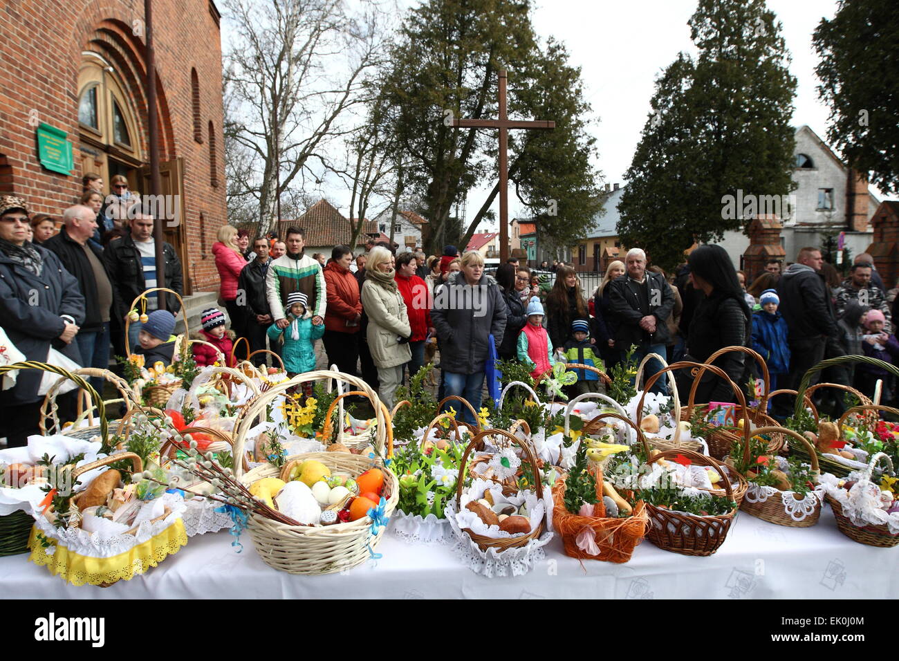 Sobowidz, Poland 4th, April 2015 Swieconka - the tradition of food ...