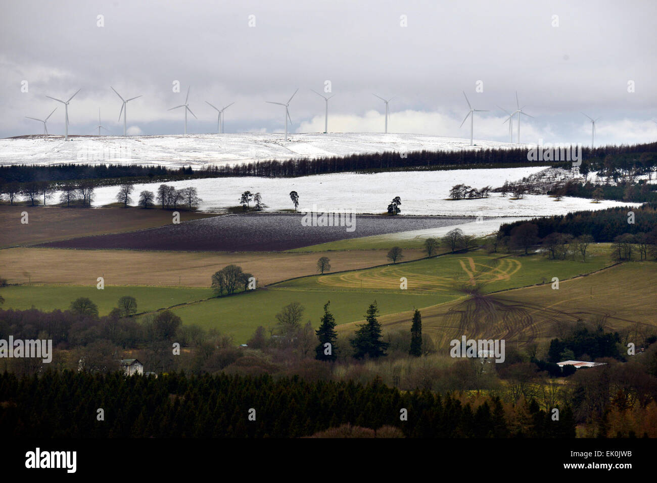 Wind farms on a winters day Stock Photo - Alamy
