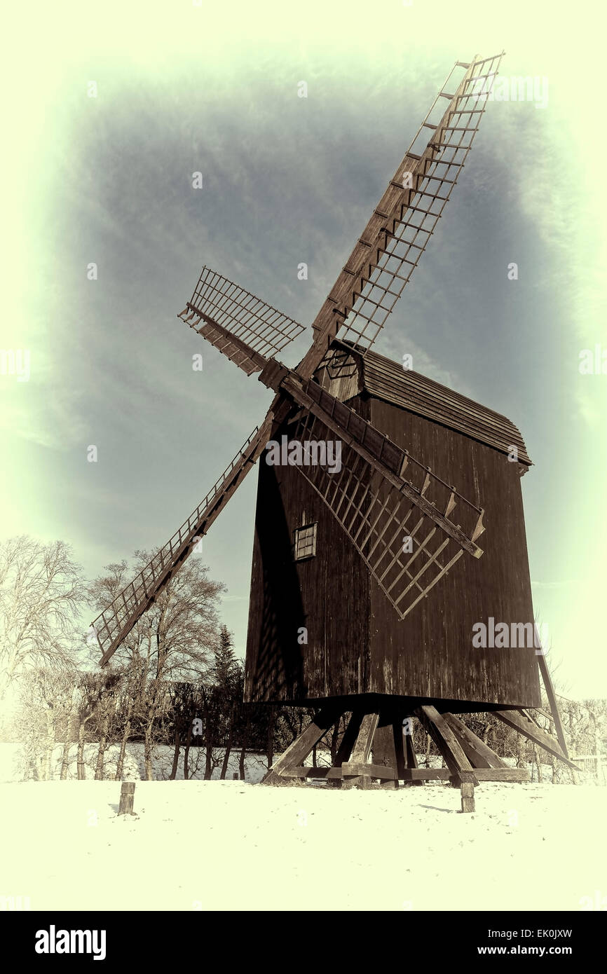 Old windmill. Shot from The Old Town at Aarhus, Denmark Stock Photo - Alamy