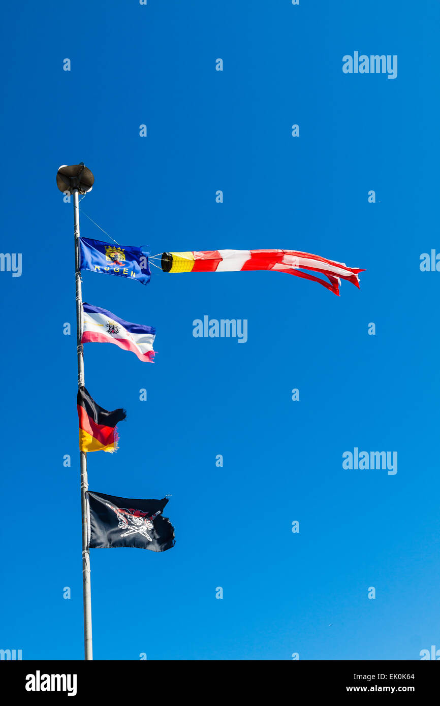 Flagpole and blue sky Stock Photo - Alamy
