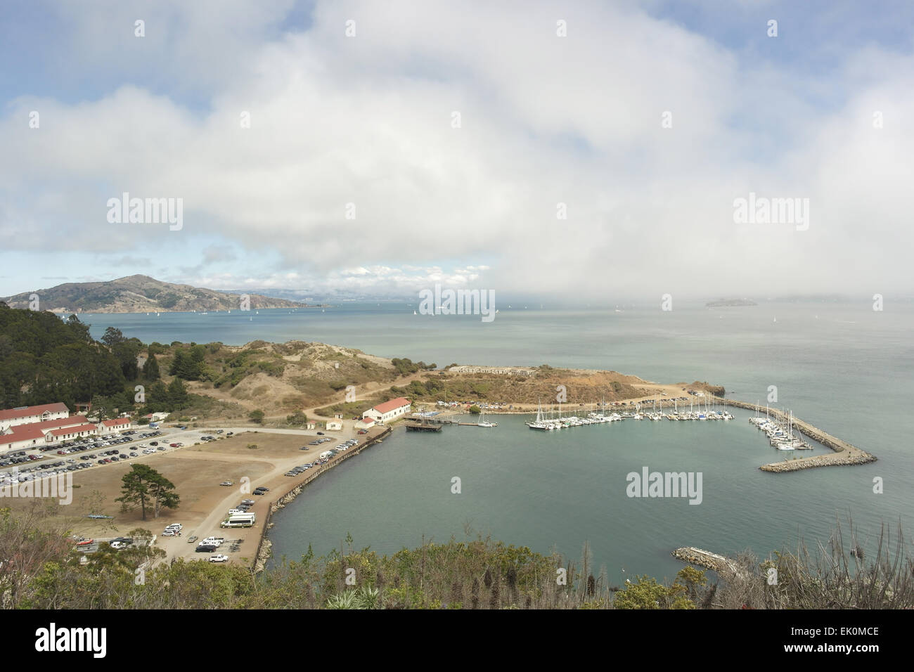 Blue sky white clouds view Golden Gate Vista Point to Horseshoe Bay ...