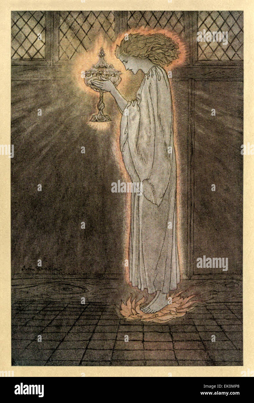 'How at the Castle of Corbin a maiden bare in the Sangreal and foretold ...