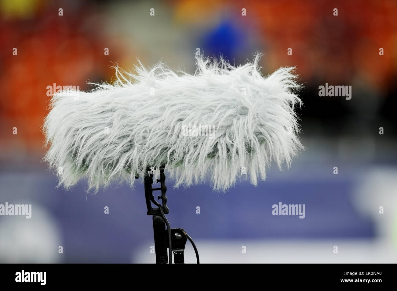 Big and furry professional sport microphone Stock Photo - Alamy