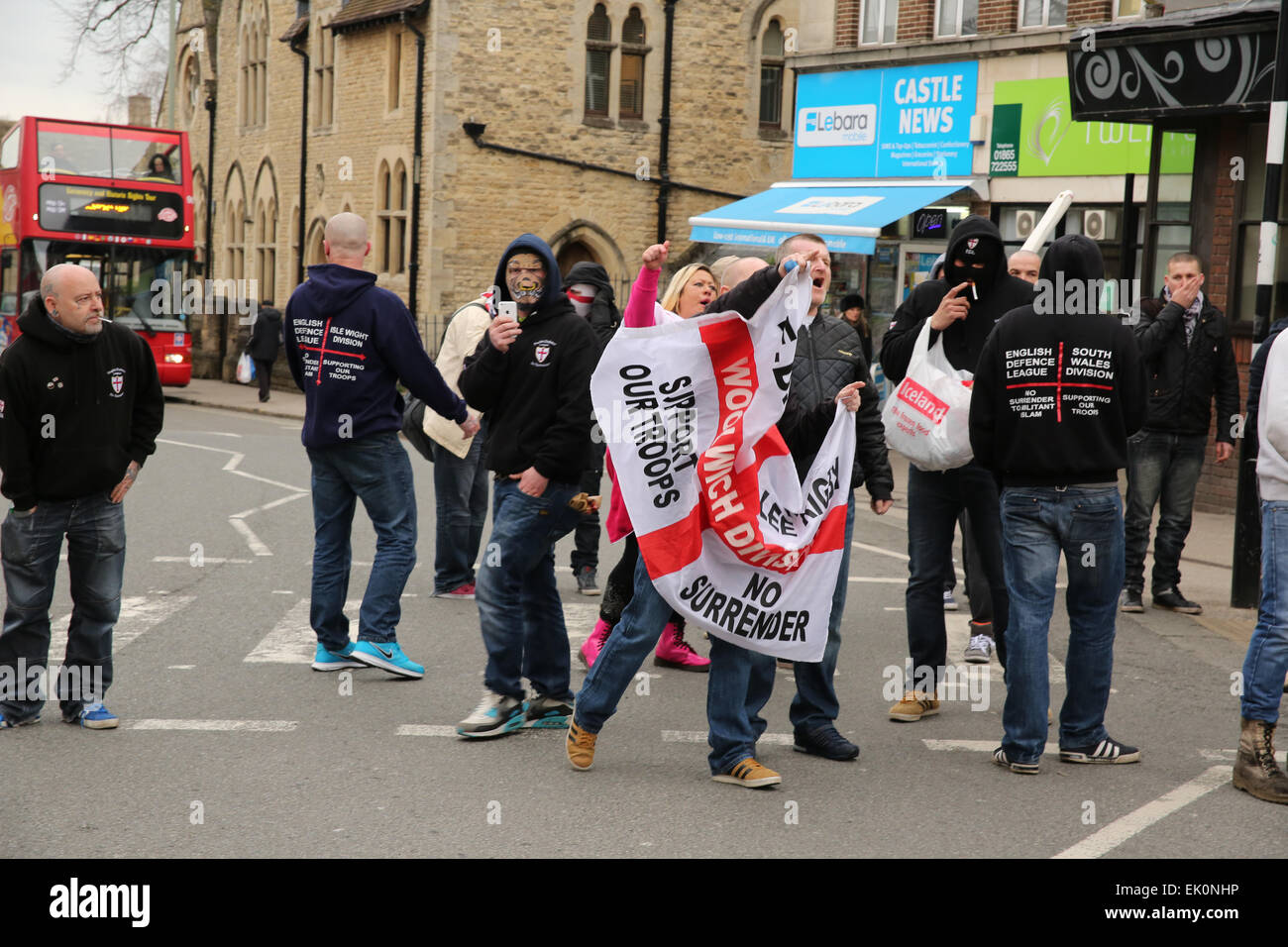 Oxford, UK. 4th April, 2015. anti fascist clash with EDL in Oxford ...