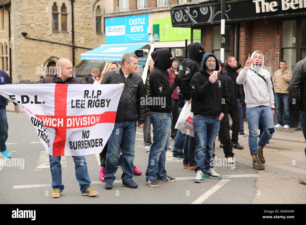 Oxford, UK. 4th April, 2015. anti fascist clash with EDL in Oxford ...