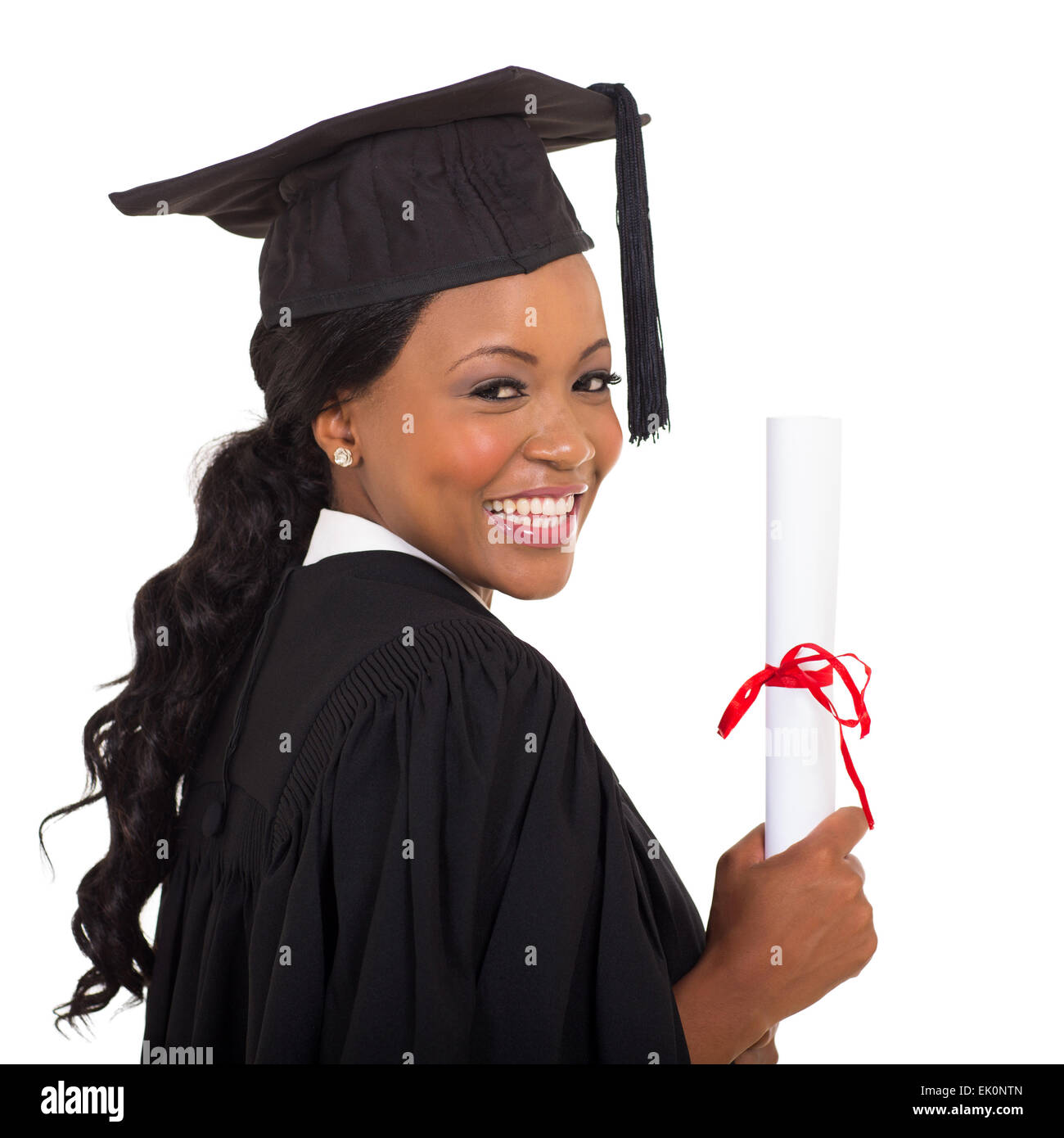 attractive college graduate close up portrait Stock Photo - Alamy