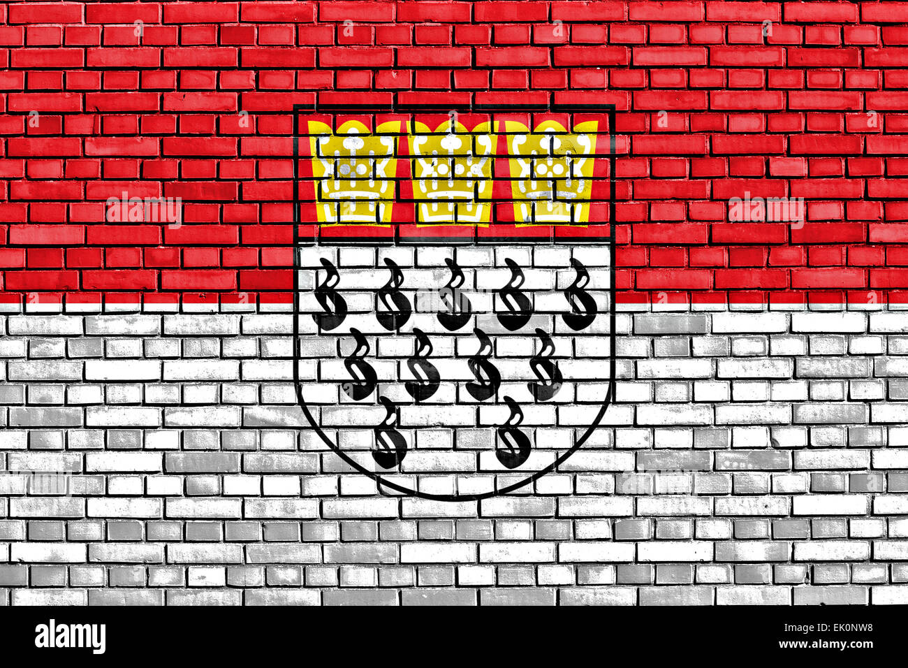 flag of Cologne painted on brick wall Stock Photo - Alamy